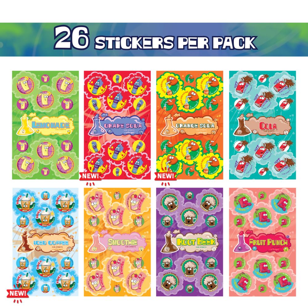 Stinky Drinks Pack | Beverage Scented Scratch-and-Sniff Stickers – Dr ...