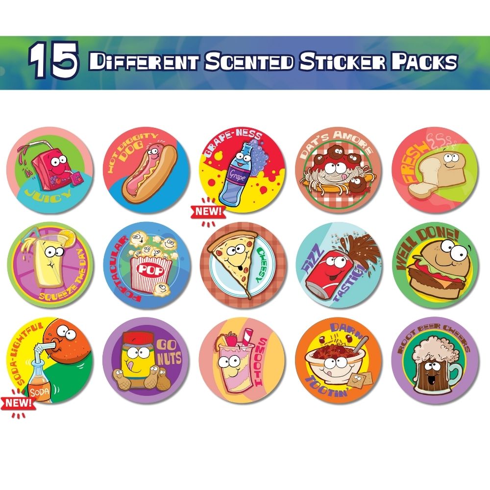 Stinky Snacks Collection Fun Smelly Sticker Bundle for Kids & Teachers ...